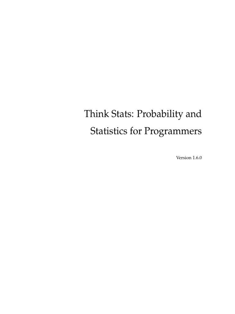 Think Stats: Probability and Statistics For Programmers | PDF | Mean ...