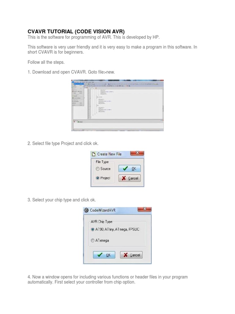 Cvavr Tutorial (Code Vision Avr) | PDF