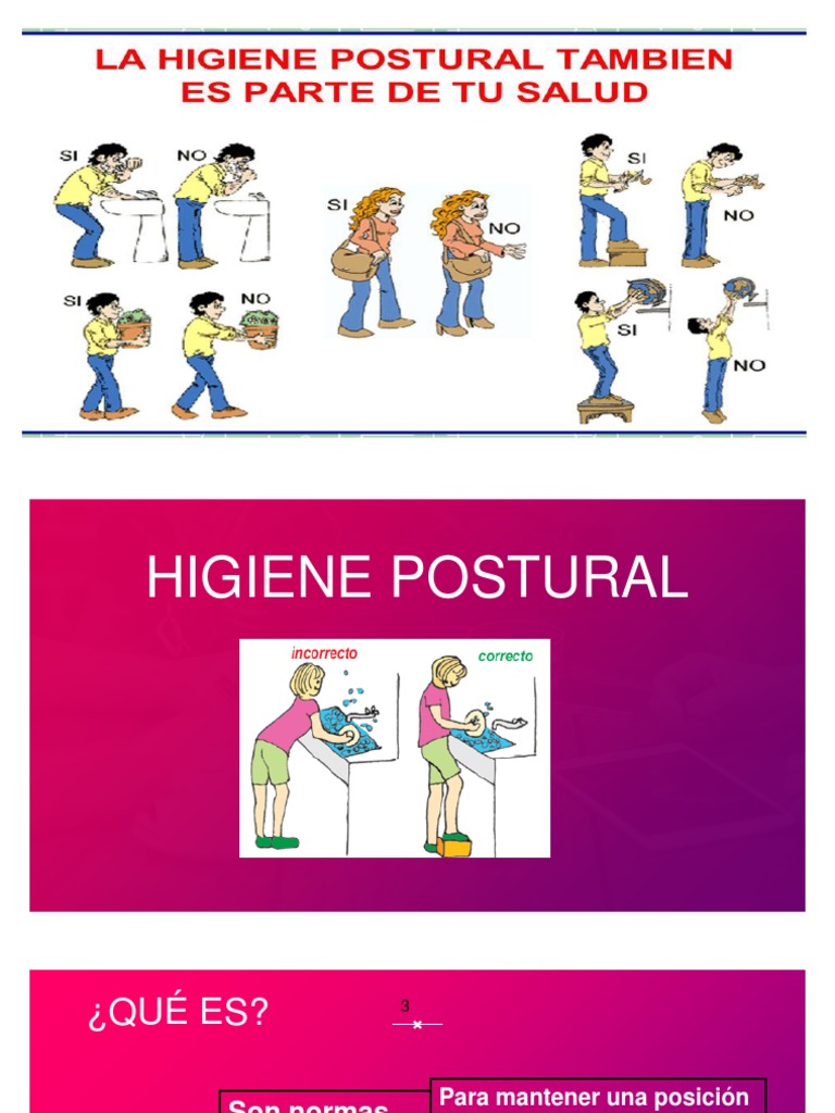 Higiene Postural | PDF | Dolor lumbar | La columna vertebral