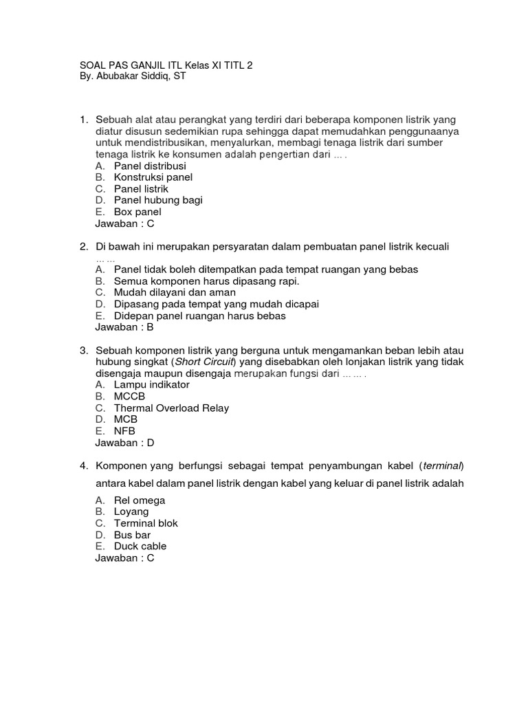 Soal Itl Kelas Xi Titl - 2 | PDF