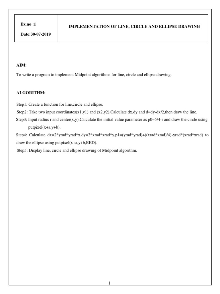 Midpoint Algorithm for Graphics Drawing | PDF | 3 D Computer Graphics ...