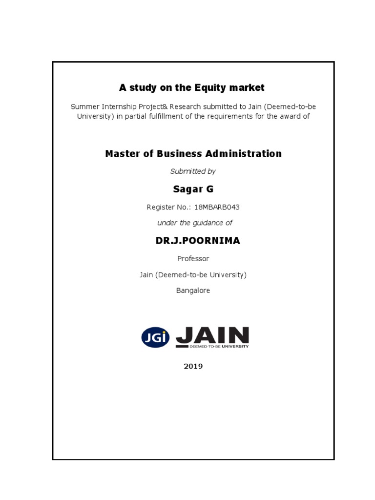 Equity Report | PDF | Stock Market | Stocks