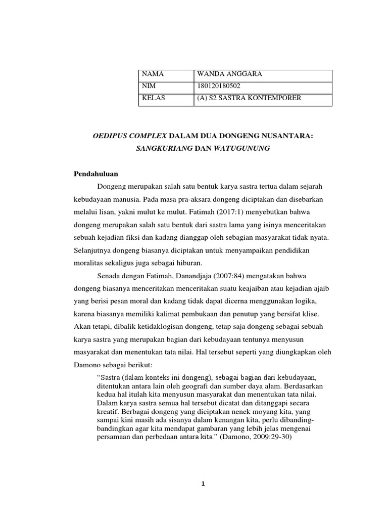 Oedipus Complex Dalam Dongeng | PDF
