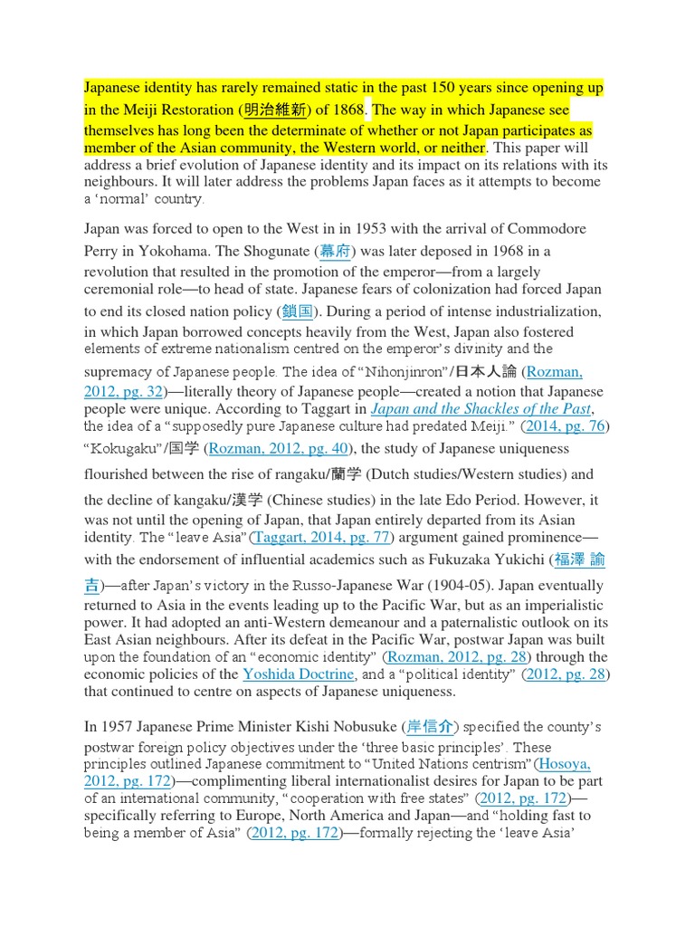 Japan Identity | PDF | Japan | South Korea