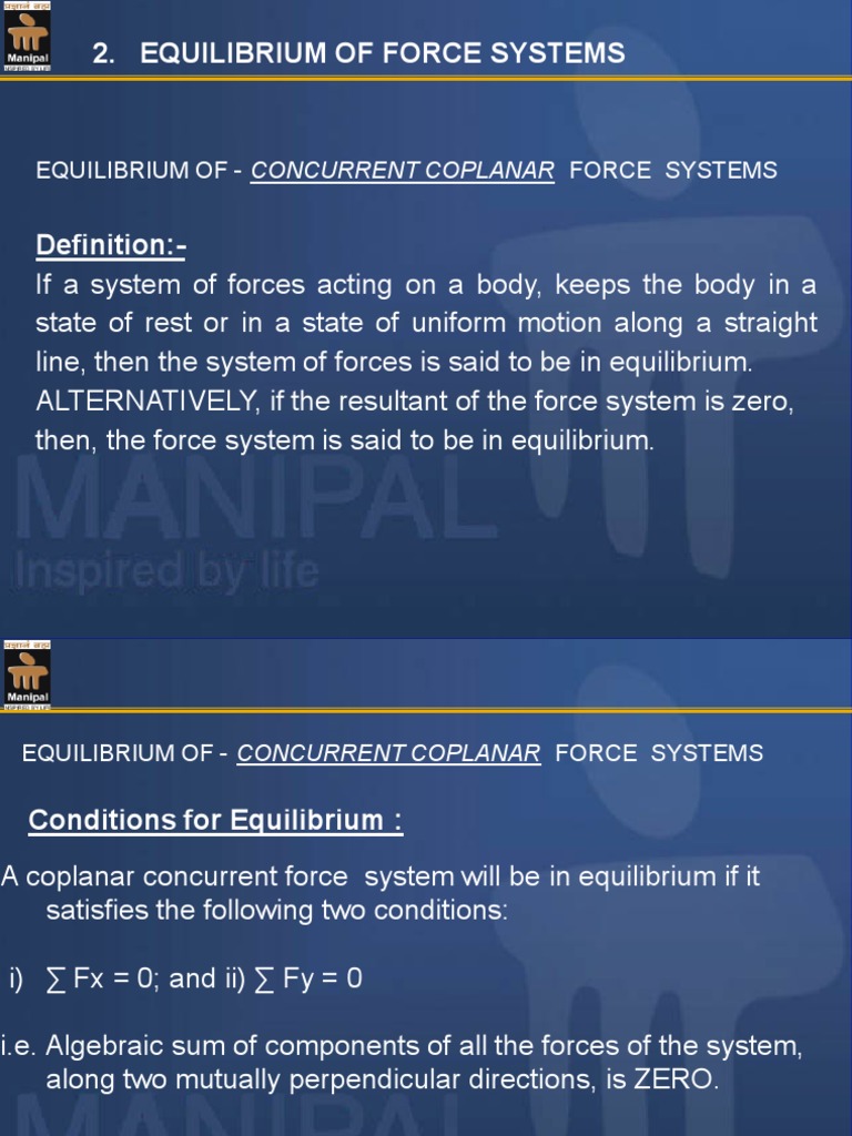 2.equilibrium of Force Systems | PDF | Friction | Tension (Physics)