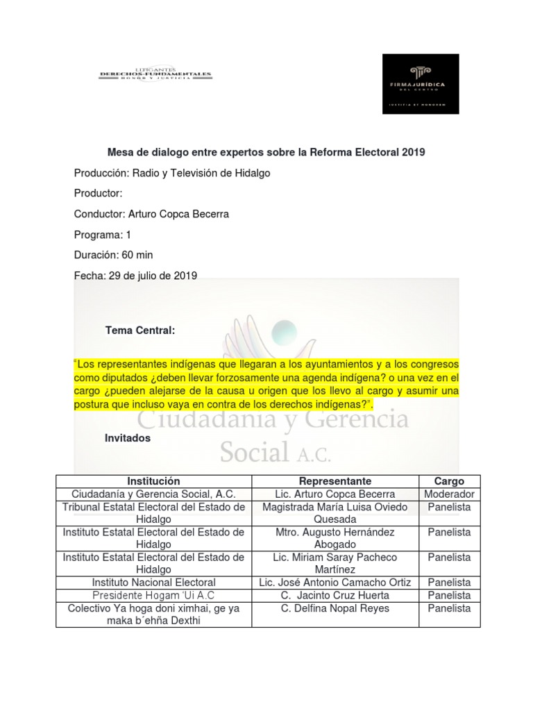 Formato Mesa Dialogo | PDF | Eventos políticos | Gobierno