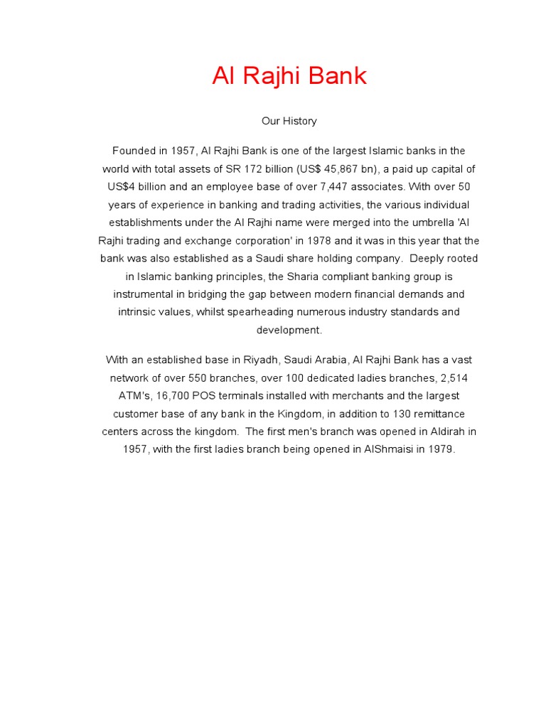 Al Rajhi Bank | PDF | Banks | Sharia