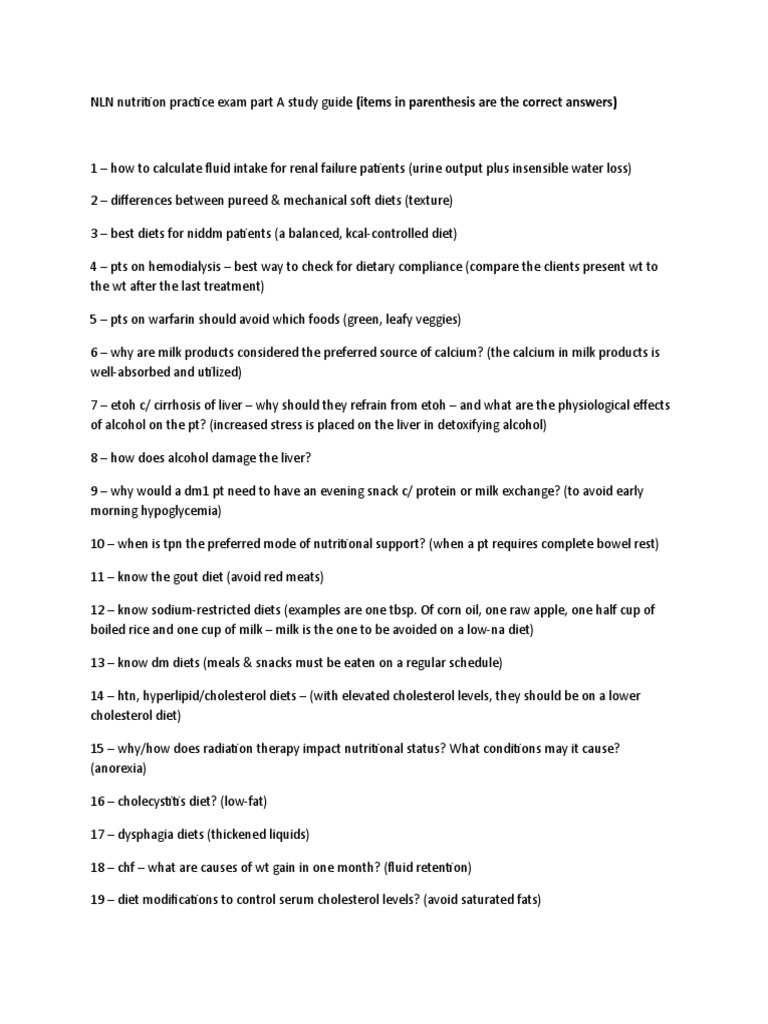 Nutrition Study Guide - Nursing | PDF | Nutrition | Diet & Nutrition
