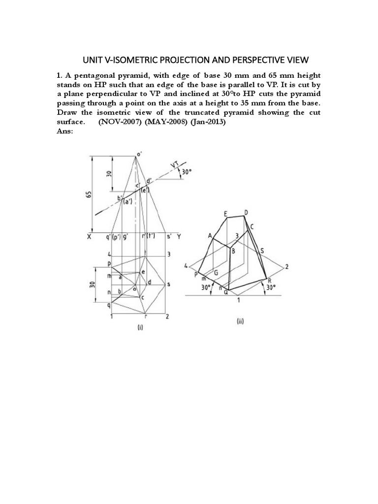 Unit V-Isometric Projection and Perspective View | PDF | Perspective ...