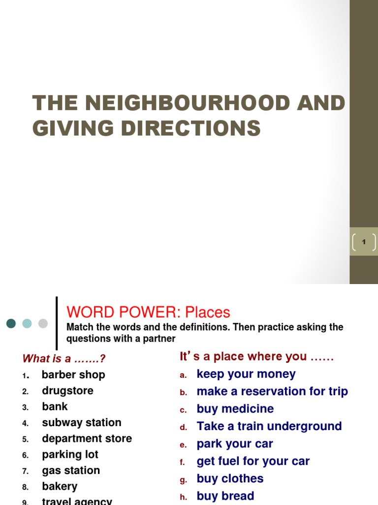 Describing Place Directions | PDF | Transportation Engineering | Transport