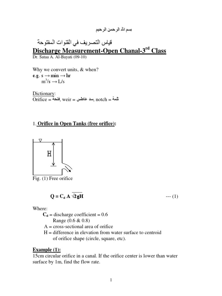 Discharge Measurement in Open Channels | PDF | Bodies Of Water | Hydrology