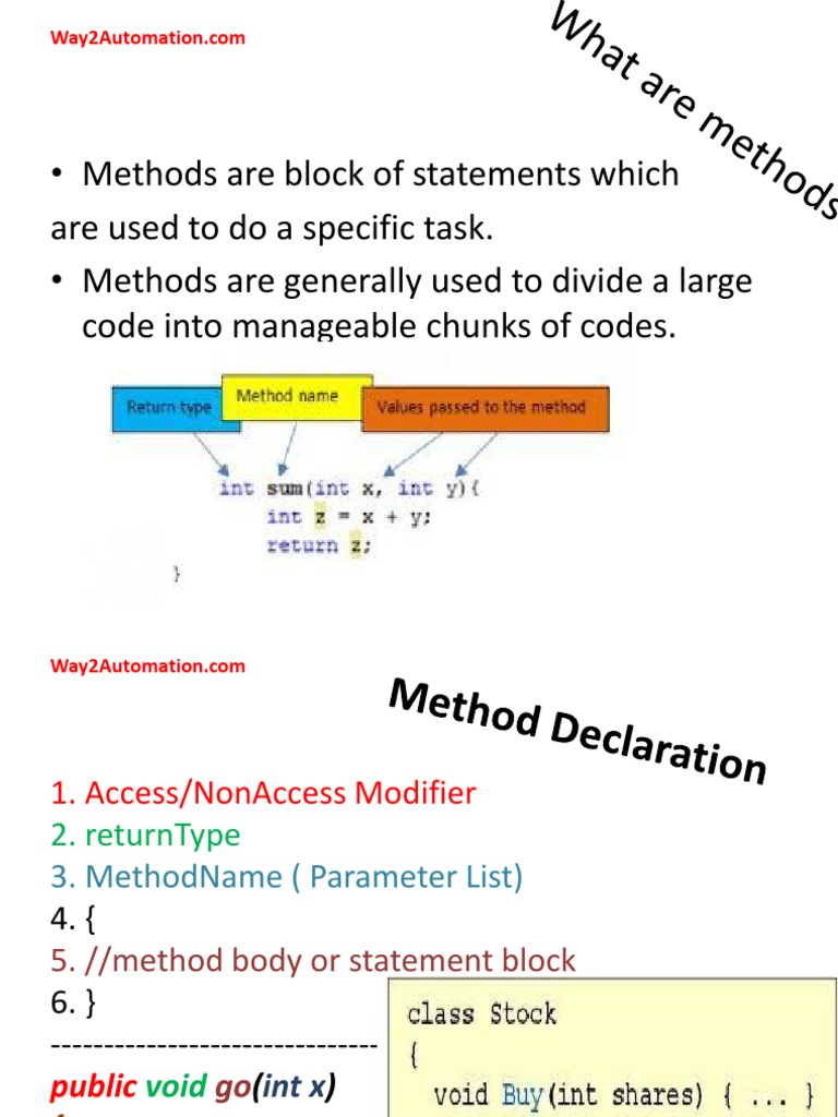Methods, Variables, If | PDF | Parameter (Computer Programming) | Data Type