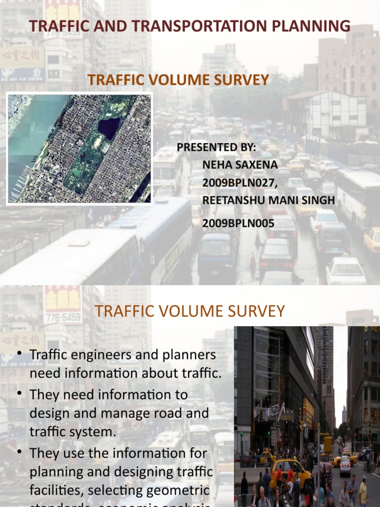 Classified Traffic Volume Survey: Insights into Traffic Planning and ...