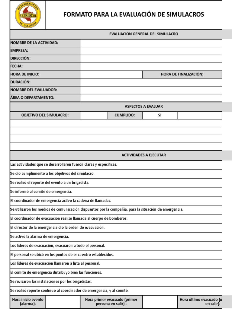 FT-SST-17 Formato para La Evaluación de Simulacros | PDF | Informática y tecnología de la ...
