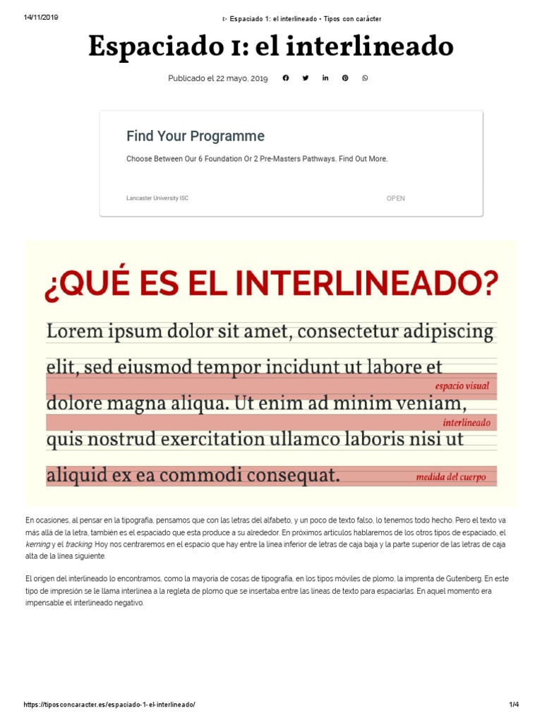 Interlineado: Tipos y Recomendaciones | PDF | Texto | Comunicación escrita