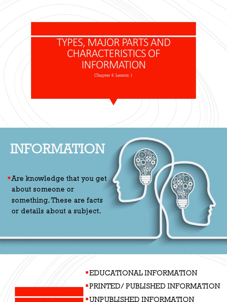 Types and Characteristics of Information | PDF | News | Information