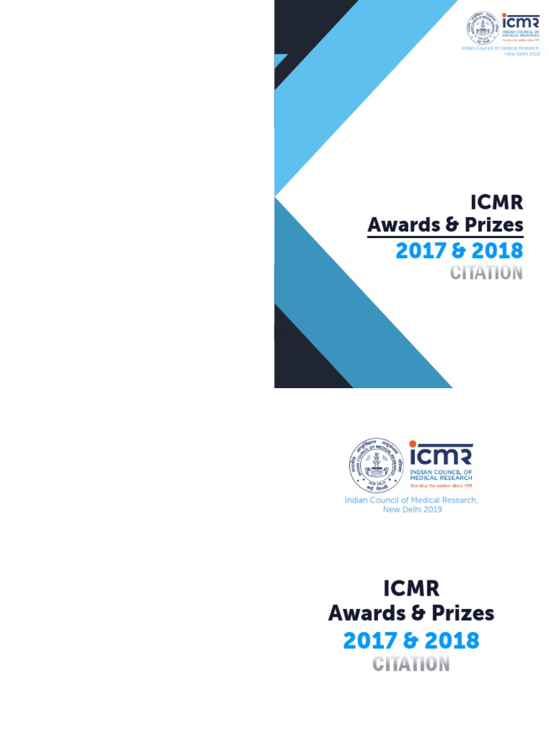 ICMR Awards & Prizes 2017-2018 | PDF | Cholera | Infection