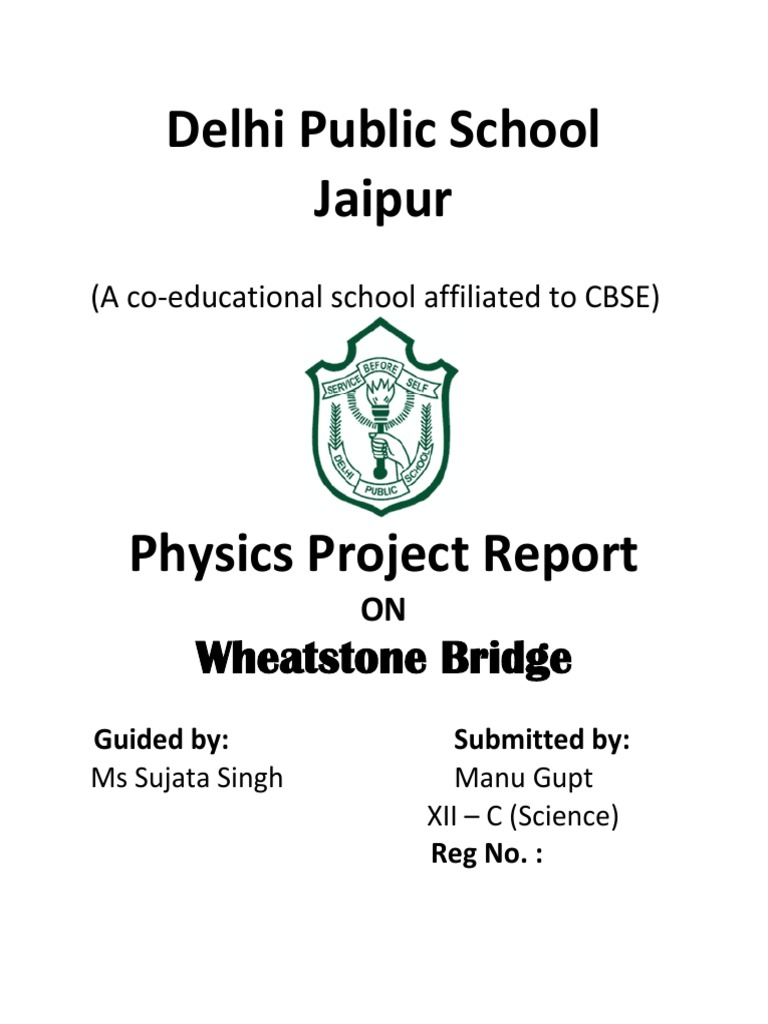 Delhi Public School Jaipur: Wheatstone Bridge | PDF | Electrical ...