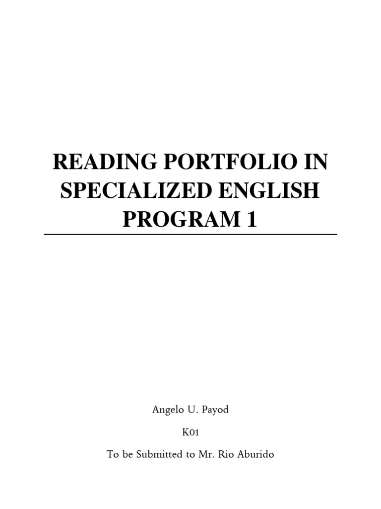 Reading Portfolio 2019 | PDF | Reading Comprehension | Learning