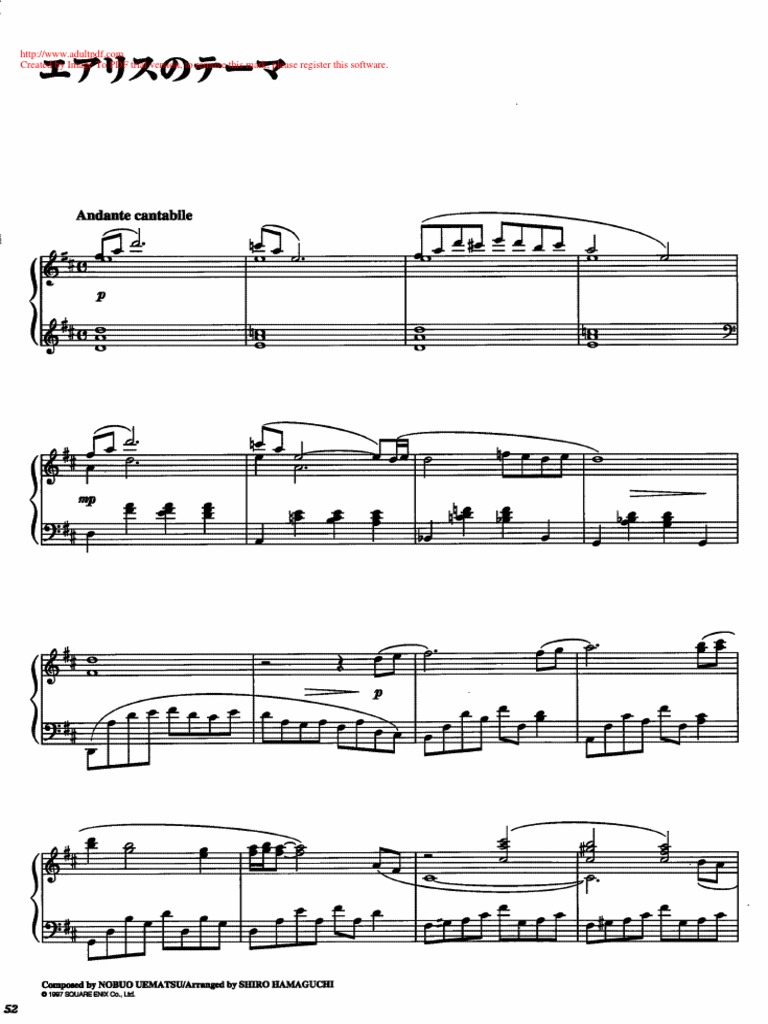 Aerith's Theme 1-4 Partition | PDF