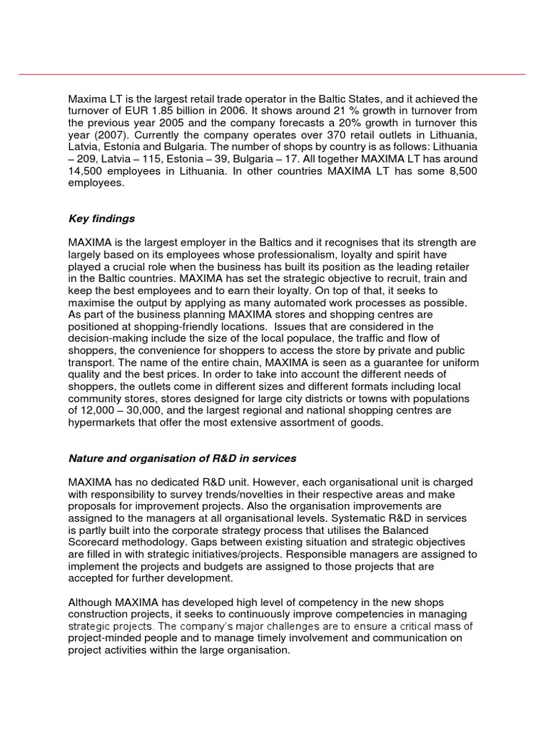 MAXIMA LT is the largest retailer in the Baltics | PDF | Retail | Economies