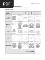 Rubric For Individual Performance PE | PDF