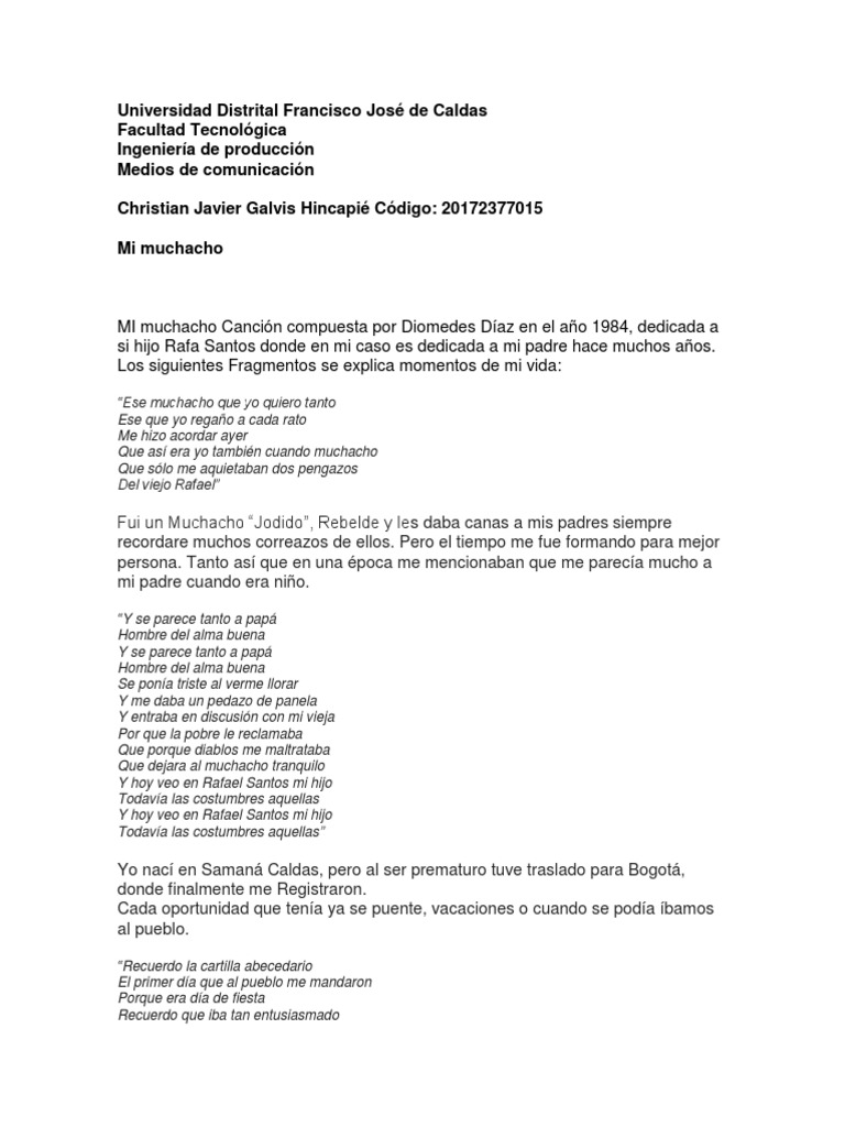 MI Muchacho | PDF