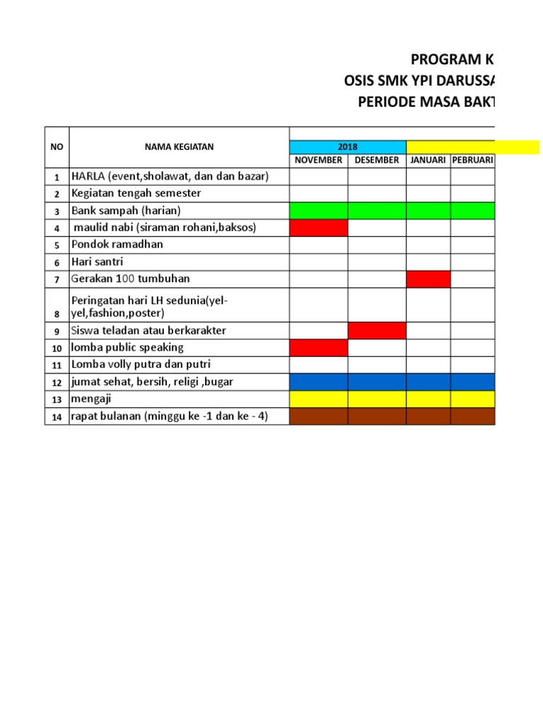 Kalender Program Kerja OSIS | PDF