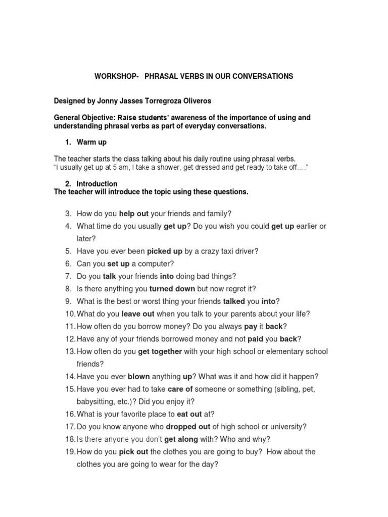 Phrasal Verbs in Conversations | PDF