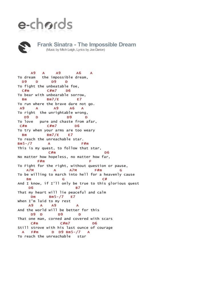 Chords The-Impossible-Dream Key1 135515A81450153F1644141F26EB | PDF