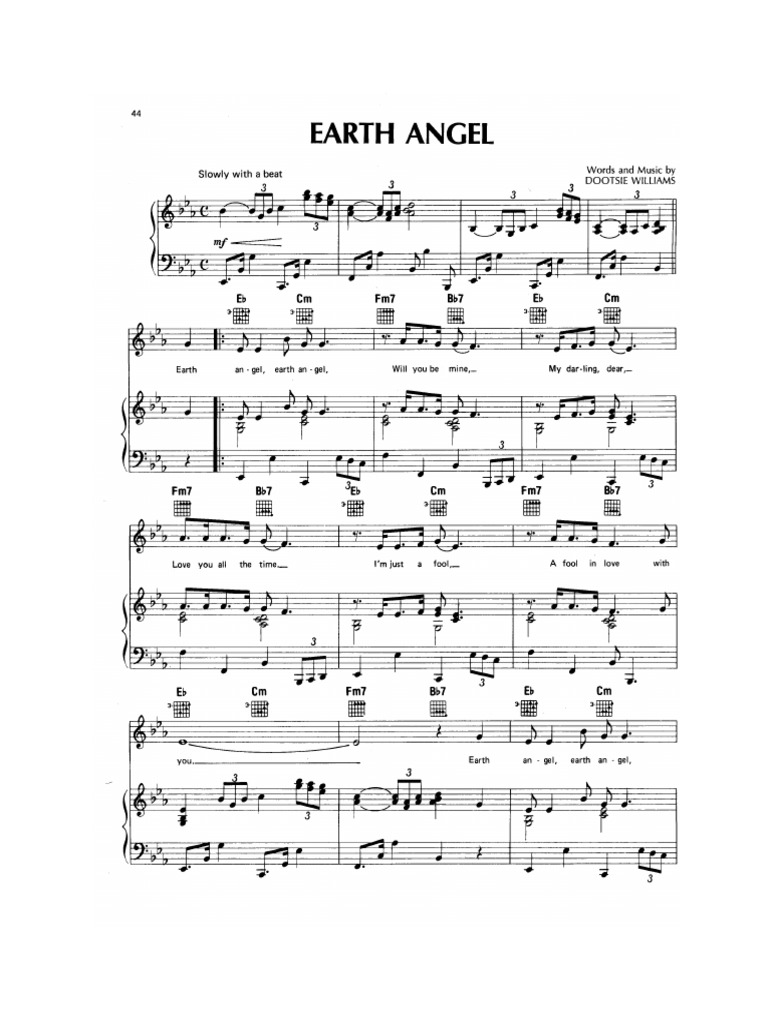 Earth Angel Sheet Music PDF | PDF