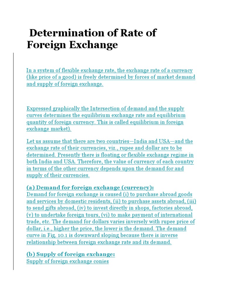 Determination of Rate of Foreign Exchange | PDF | Exchange Rate ...