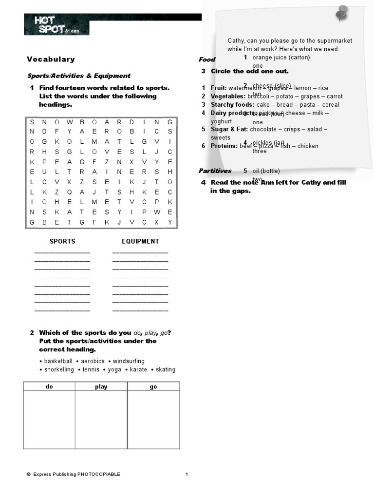 Module 3 - Consolidation Sheet: Vocabulary | PDF | Pickled Cucumber ...
