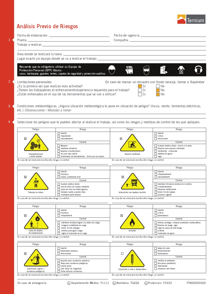 Formato APR | PDF | Quemar | Energía y recursos