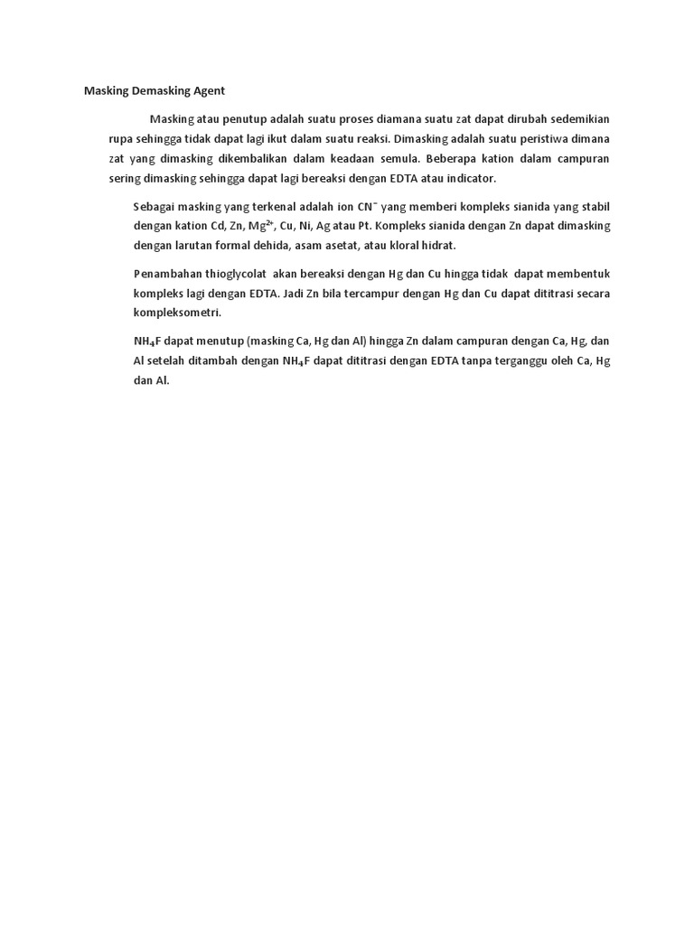 Masking Demasking | PDF