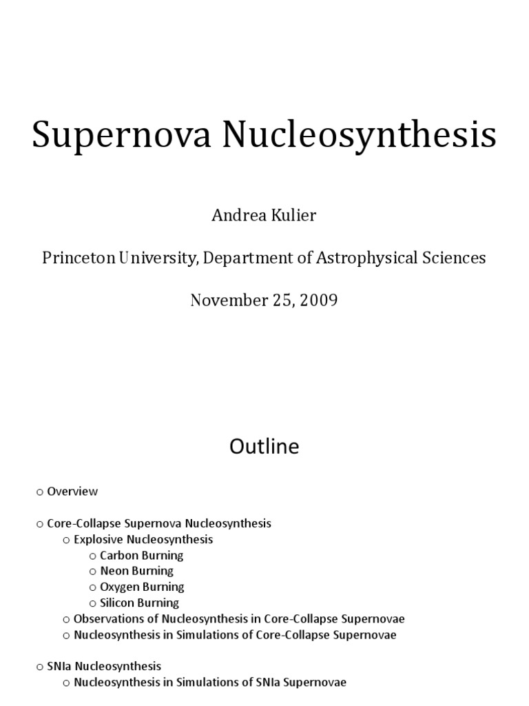 Supernova Nucleosynthesis | PDF | Nuclear Reaction | Supernova