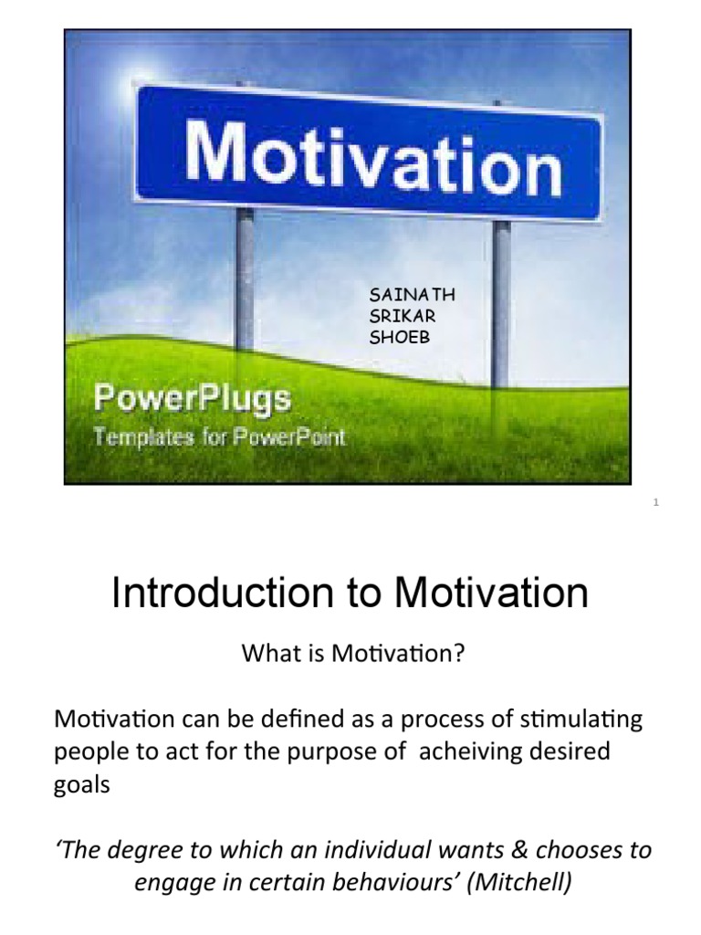 Motivation ppt100 | PDF | Motivation | Industrial And Organizational ...