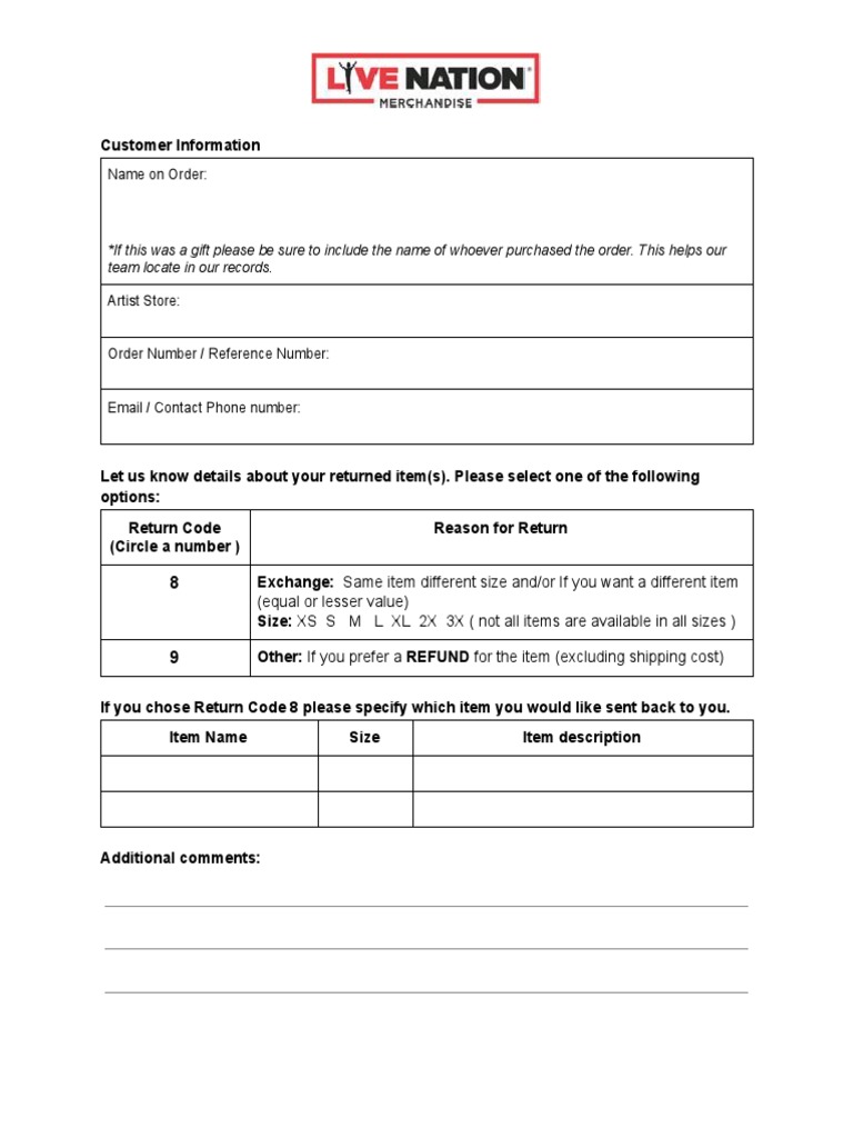 LN Returns Form 1 PDF | PDF