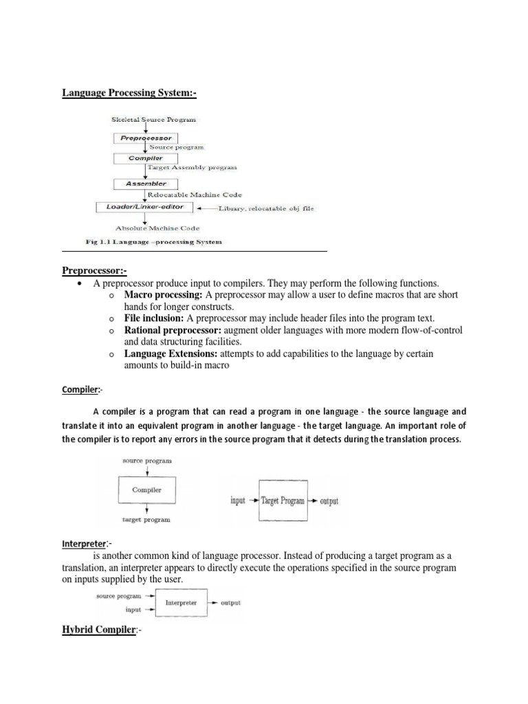 Language Processing System:-: Compiler | PDF | Compiler | Computer Program