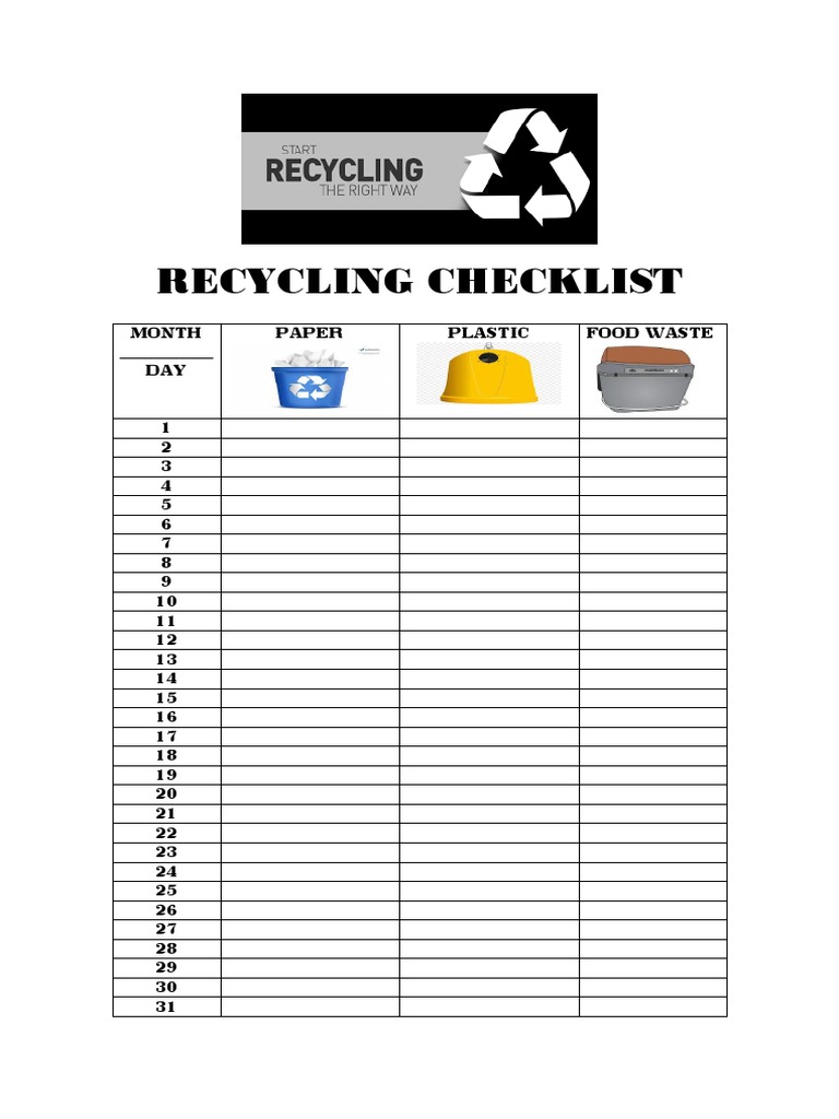 Recycling Checklist | PDF