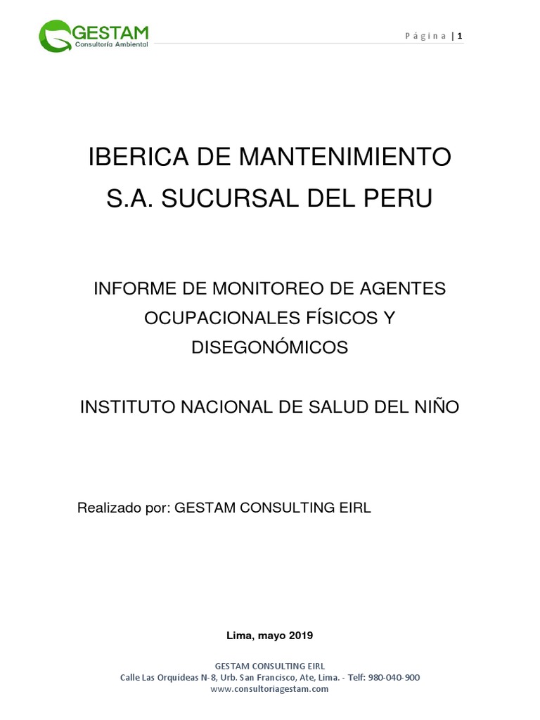 Informe de Monitoreo Ibermansa Insn 2019 | PDF | Termorregulación ...