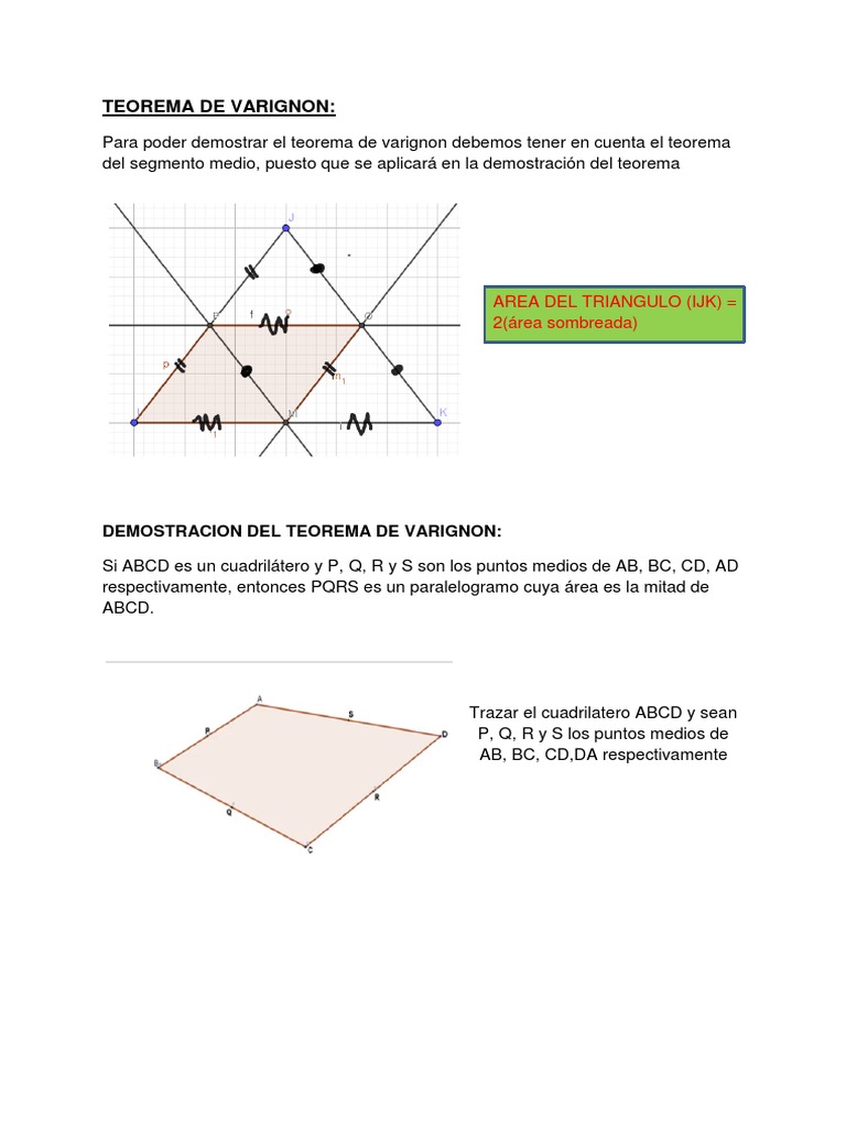 Teorema de Varignon | PDF | Geometría | Matemática Elemental