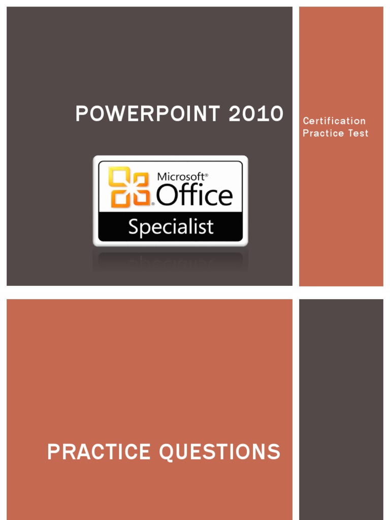 PowerPoint 2010 Practice Test | PDF | Microsoft Office | Microsoft ...