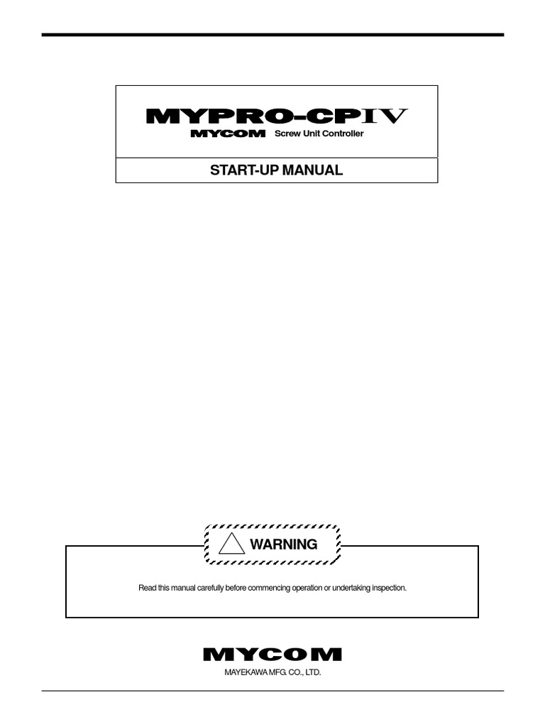 MYCOM CP4 - Startup - Manual Tablero Compresor PDF | PDF | Booting ...