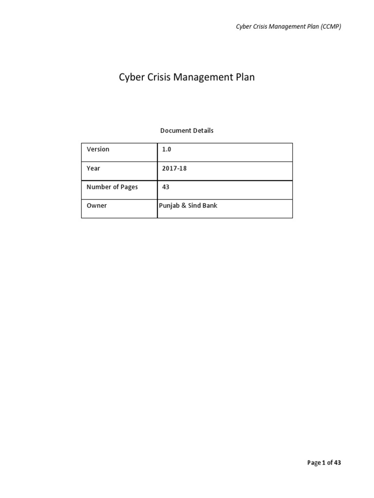 Cyber Crisis Management Plan | PDF | Denial Of Service Attack ...