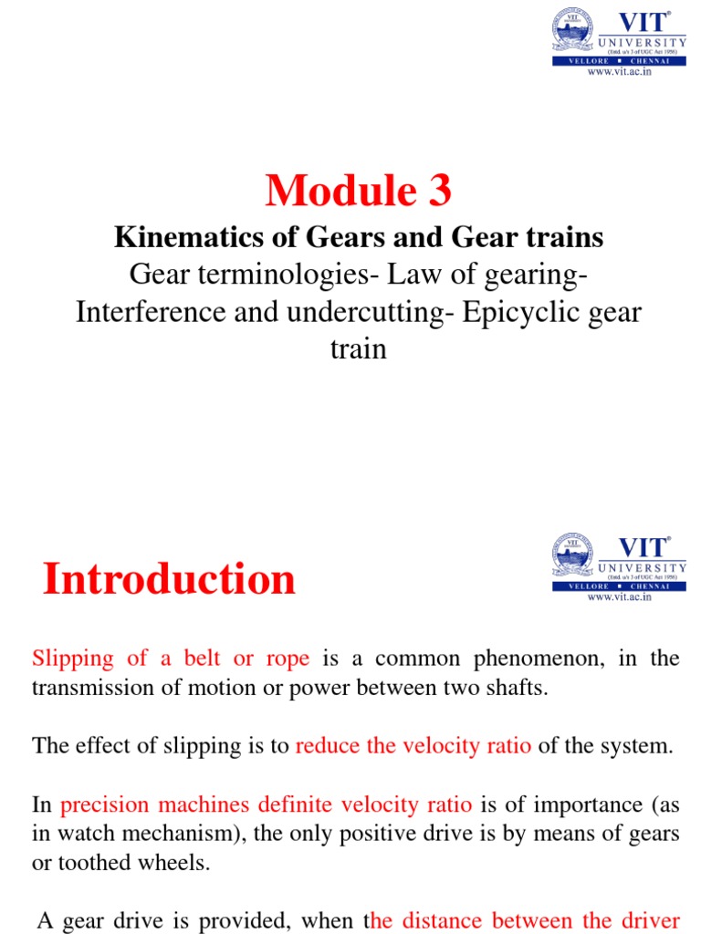Kinematics of Gears and Gear Trains | PDF | Gear | Transmission (Mechanics)