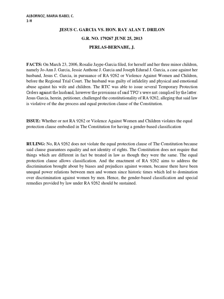 Garcia Vs Drilon | PDF