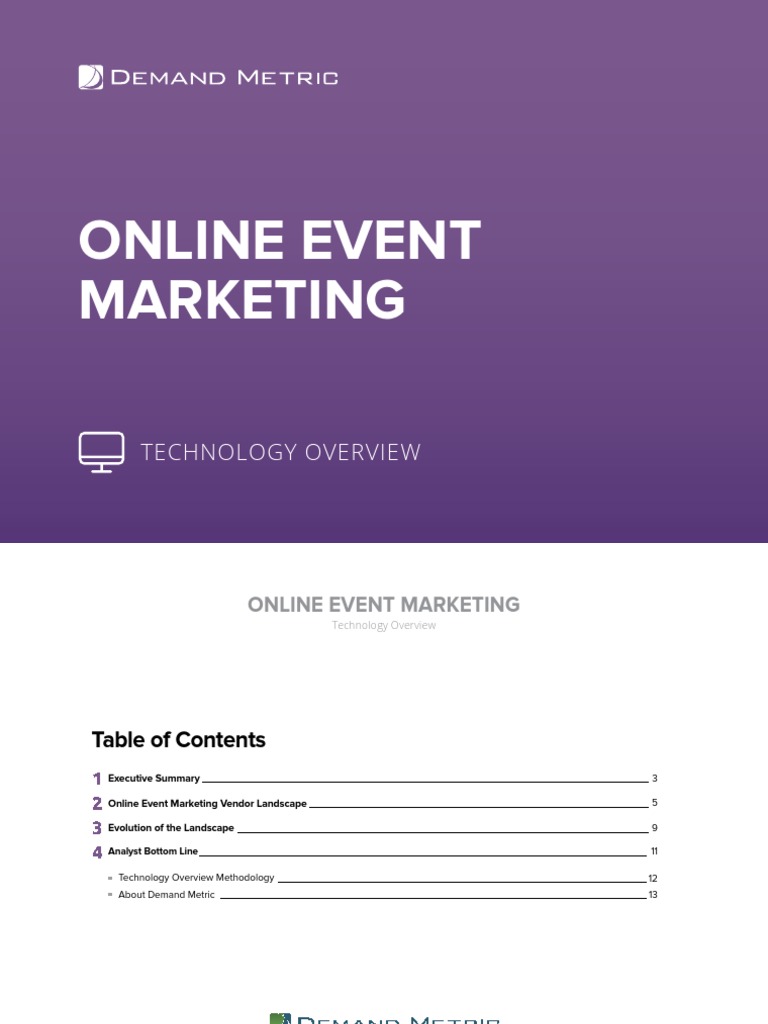 Online Event Marketing Technology Overview | PDF | Web Conferencing ...