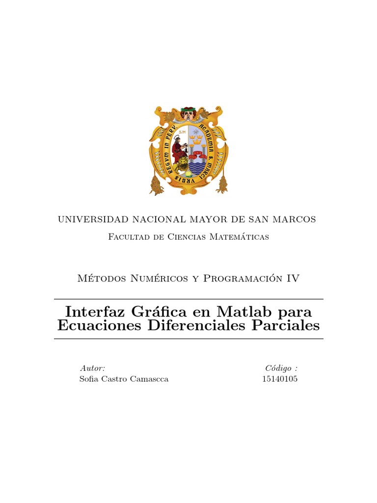 Interfaz Gráfica en Matlab para Resolver Ecuaciones Diferenciales ...