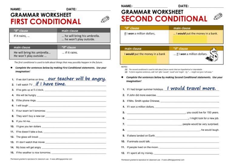 First and Second Conditional | PDF